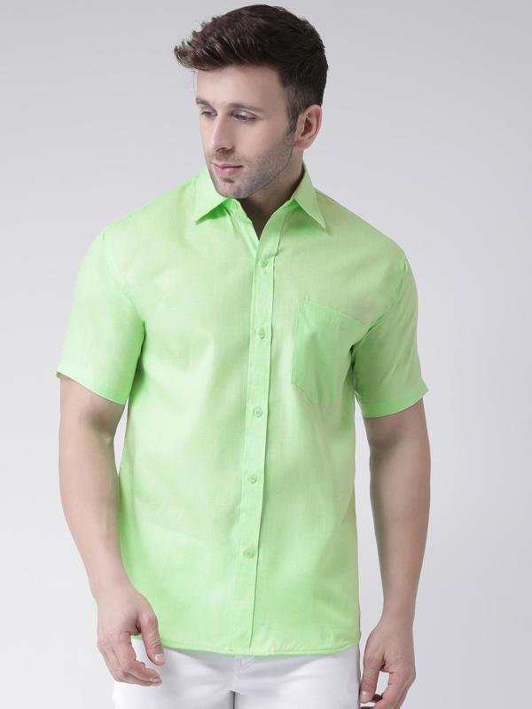 RIAG MEN'S GREEN SOLID COTTON SHIRT - JioMart