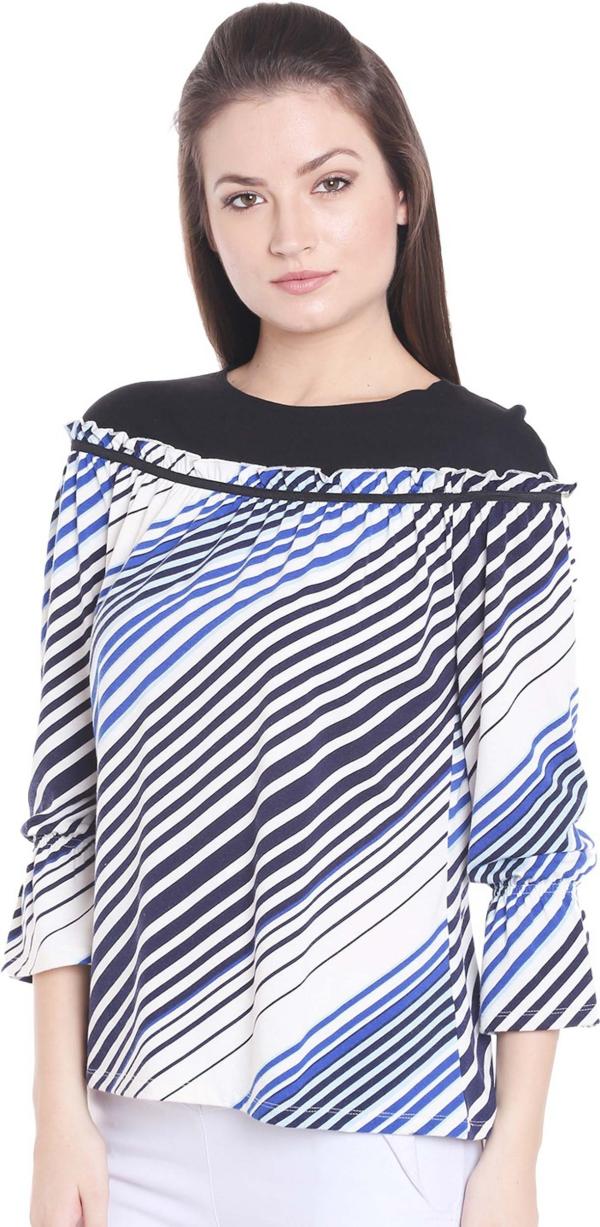 109F Women Multicolor Striped Polyester Top - JioMart