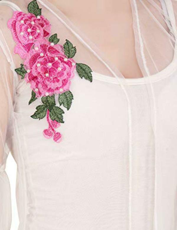 UNFAKENOW Women White Net Embroidered Shrug - JioMart