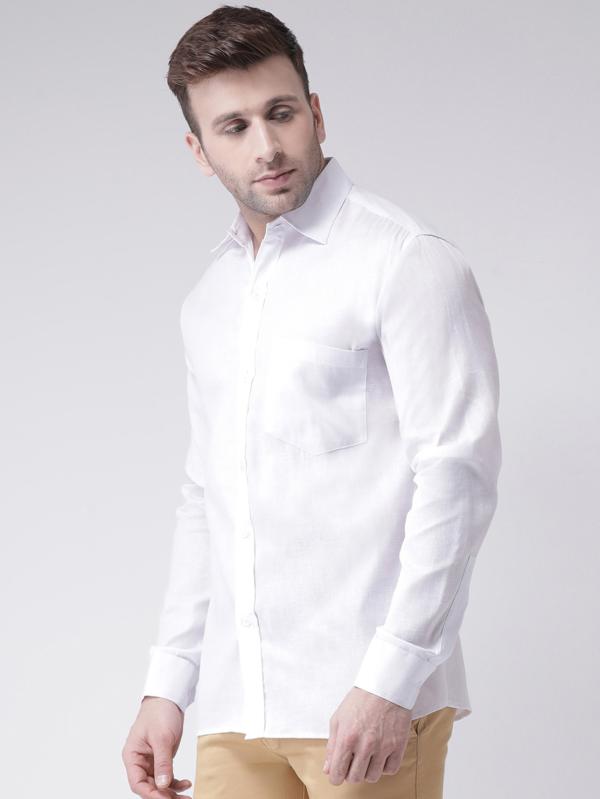 RIAG MEN WHITE SOLID COTTON SHIRT - JioMart