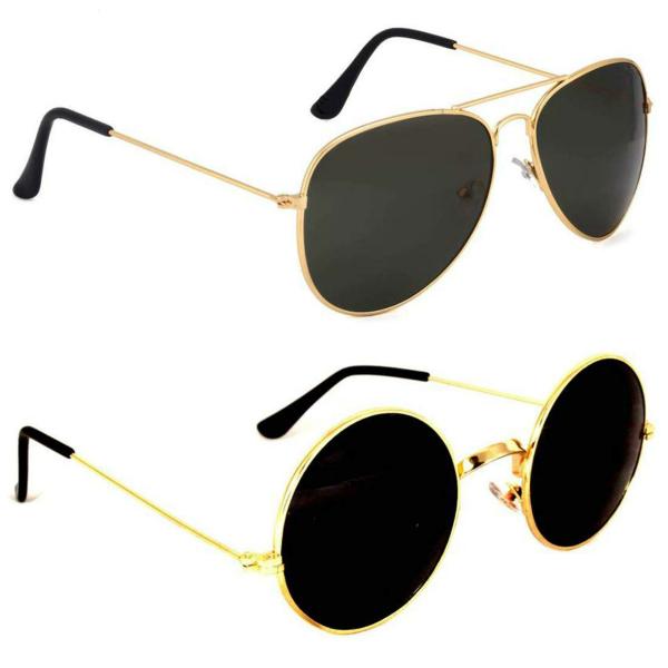Phenomenal Aviator, Round Unisex Sunglasses (Black) (Men & Women) - JioMart