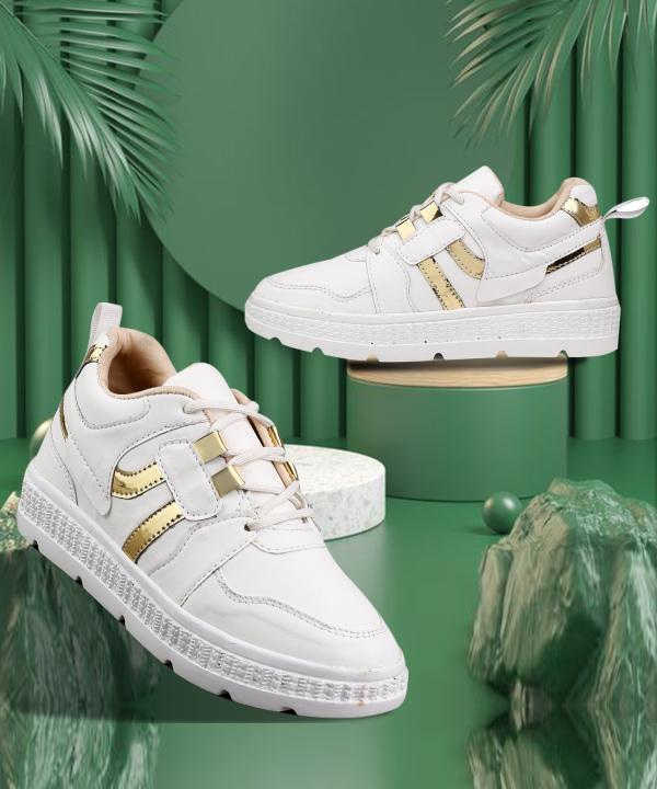 Mr. Wonker Women Colourblocked Designer Sneaker Shoes (White) - JioMart