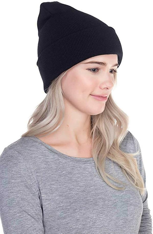 MUKHAKSH Girl’s/Ladies/Women Winter Woolen Simple Plain Black Cap - JioMart