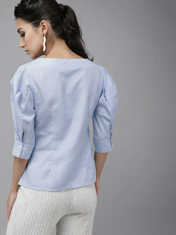 Rare Women Blue Checkered Top - JioMart