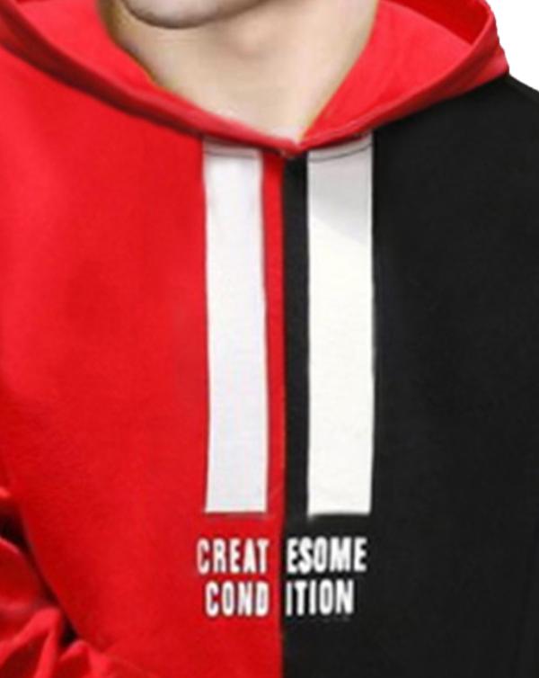 FastColors Men Hooded Red Black FullSleeve T-Shirt - JioMart