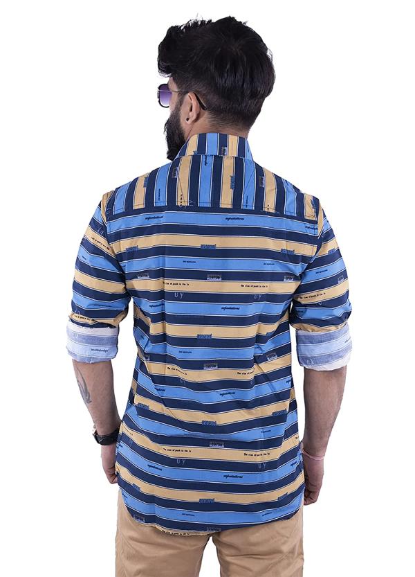 NATAX Men Light Blue Striped Cotton Casual Shirt - JioMart