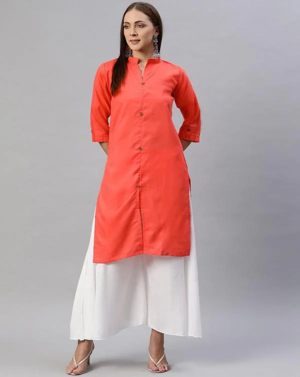 Aarika Women's Gajri Color Plain Kurti - JioMart