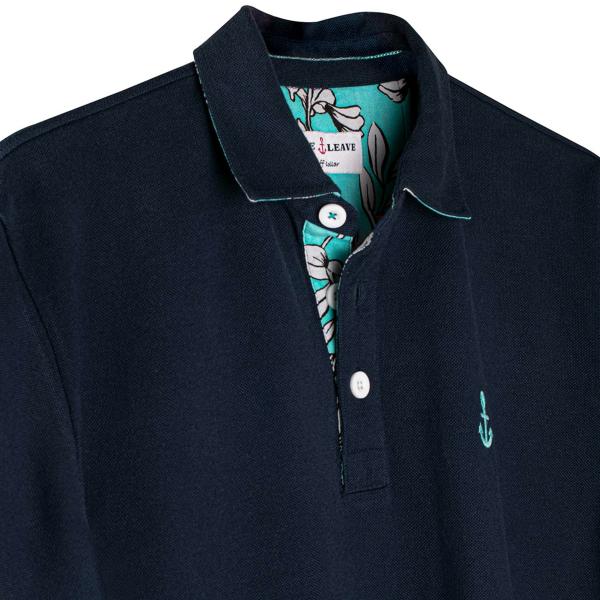 The Stiff Collar Men Navy Blue 100 percent Cotton Polo T Shirt - M ...