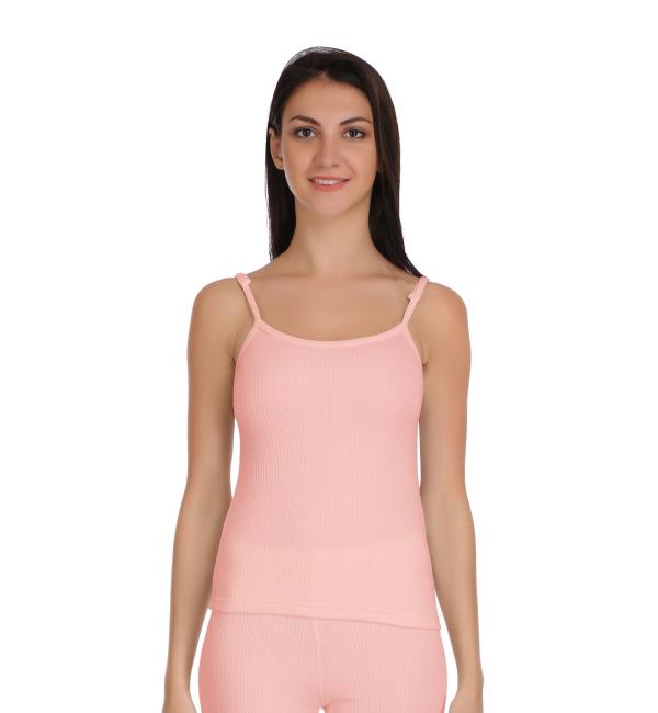 Selfcare Women Sleeveless Self Design Polycotton Pink Thermal Sets ...