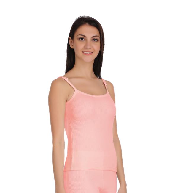 Selfcare Women Sleeveless Self Design Polycotton Pink Thermal Sets ...