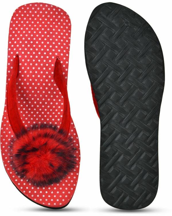 Drip Cross Red Women Flip Flops - UK 6 - JioMart