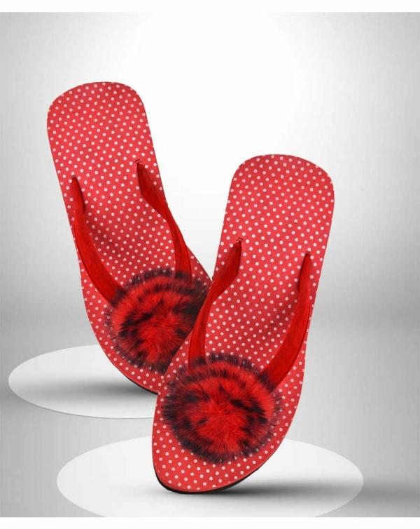 Drip Cross Red Women Flip Flops - UK 6 - JioMart