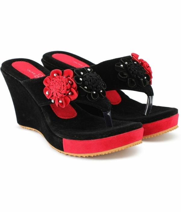 Olive Fashion Red Wedges for Women - JioMart
