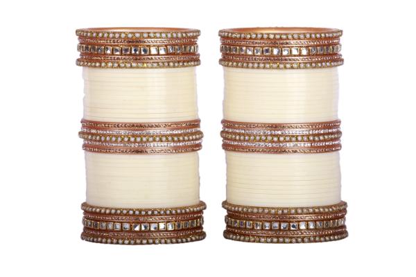 IMPREXIS STORE WHITE COLOUR PUNJABI CHUDA SET WOMEN/GILR FOR ANY ...