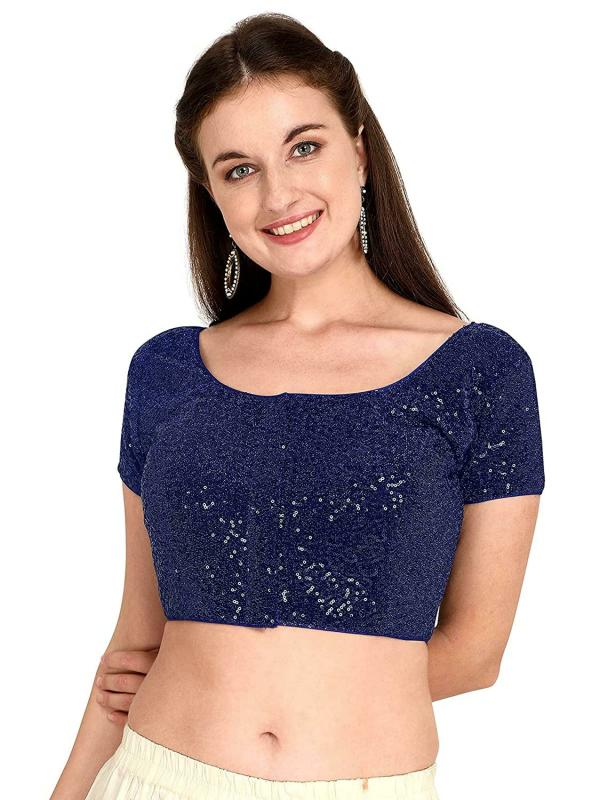 Amrutam Fab Women Blue Net Blouse - JioMart