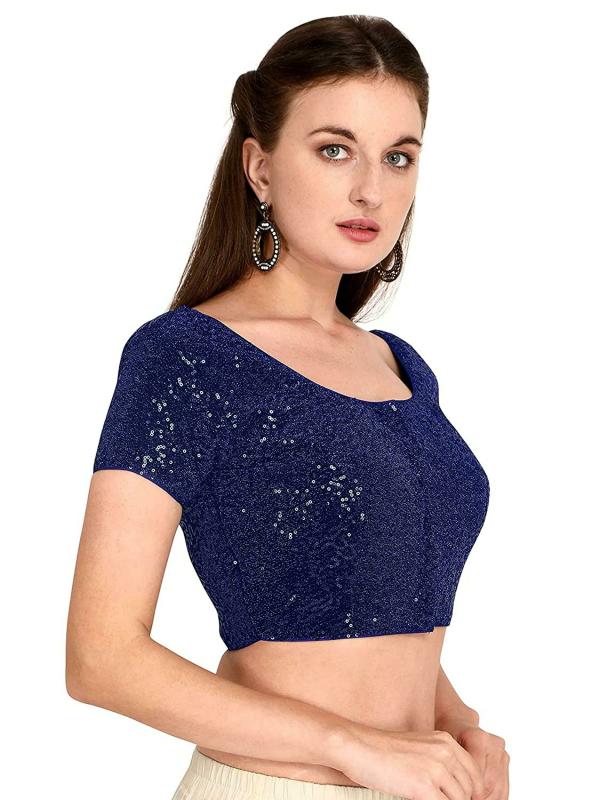 Amrutam Fab Women Blue Net Blouse - JioMart