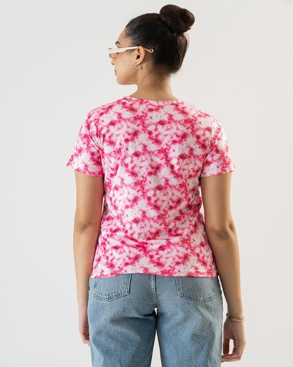 14 Fab Women Poly Cotton Fabric tie dye Pink Color top For women - JioMart