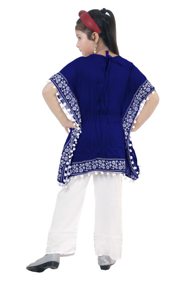 Burbn Girls Kaftan and Palazzo set Navy - JioMart