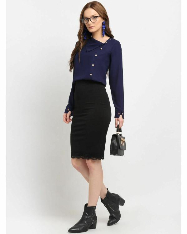 La Zoire Fake Placket Solid Top - JioMart