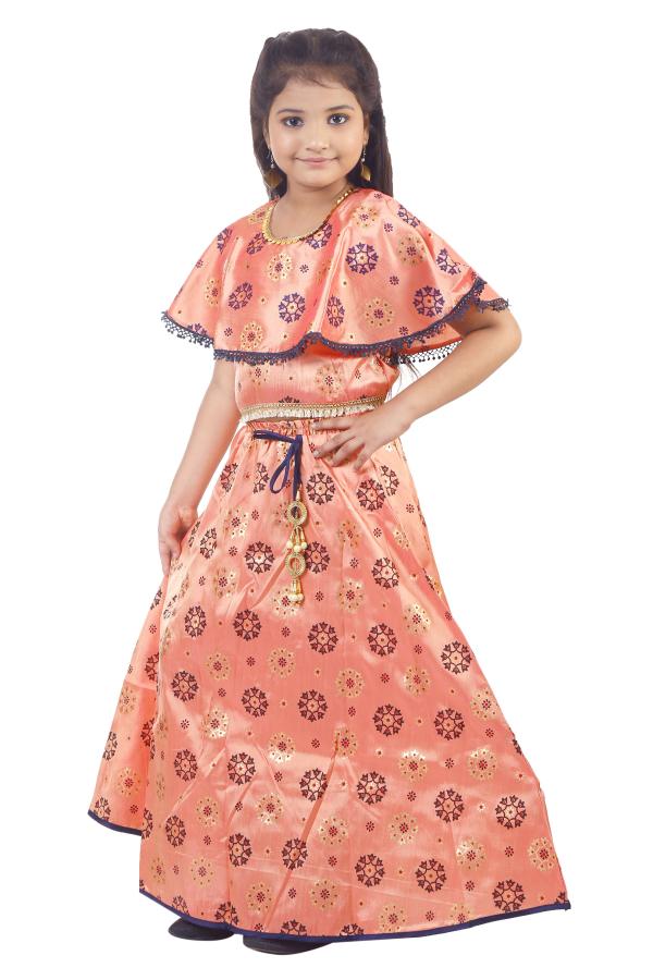 Burbn Girls Party Wear Lehnga Choli Set Peach - JioMart