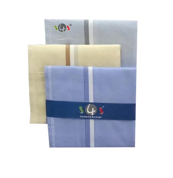 S4S 100% Cotton Essential Handkerchiefs Hanky For Men, Light Colour ...