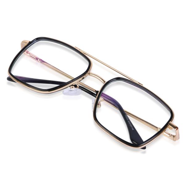 Freddy Golden Black Full Rim Rectangle Frame Suitable For Men and Women ...