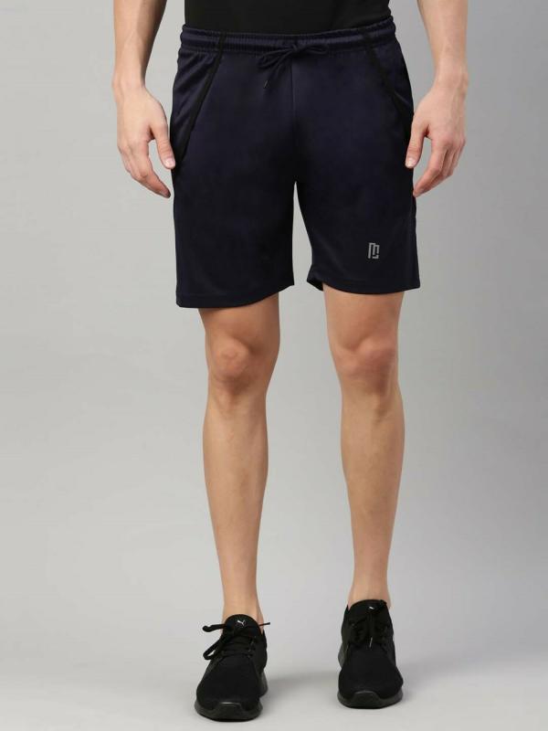 Maniac Men's Solid Navy Polyester Slim Fit Shorts - JioMart