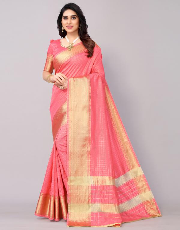 Siril Poly Silk Pink Color Poly Silk Saree with Blouse piece - JioMart