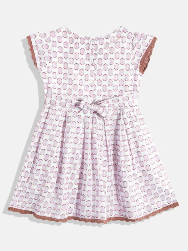 Bella Moda Girls White Cotton Blend Dress (5-6Y) - JioMart