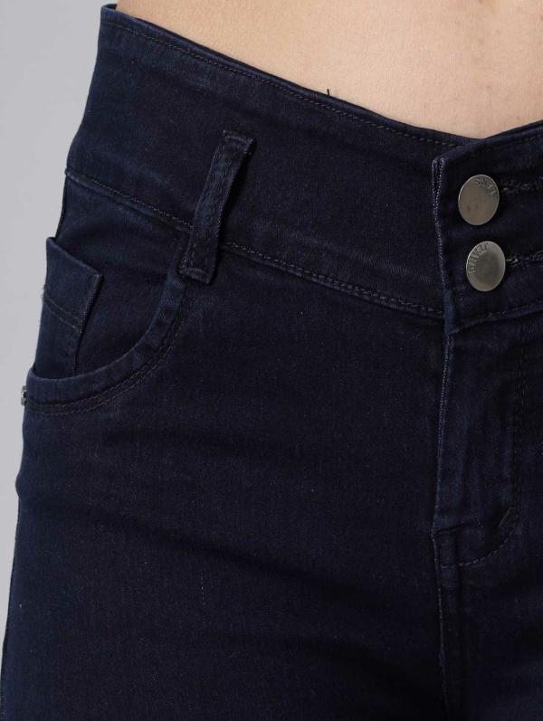 Women 2 Button Denim jeans capri - JioMart