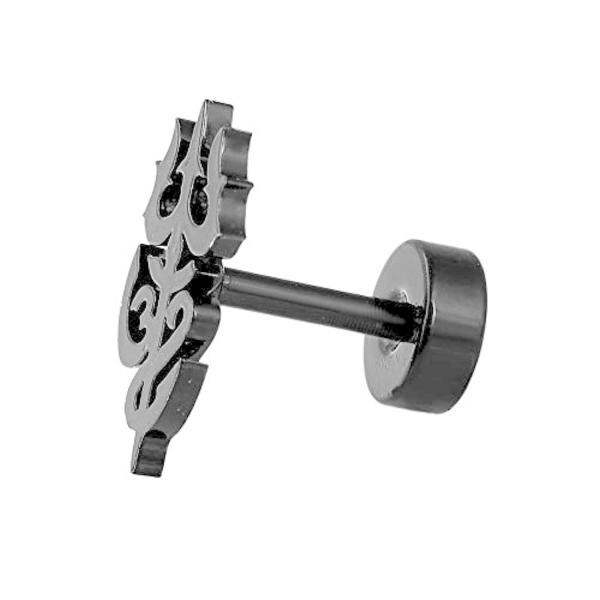 Zumrut Lord Shiva Trishul Om Stud Earring Black (Men and Women) - JioMart