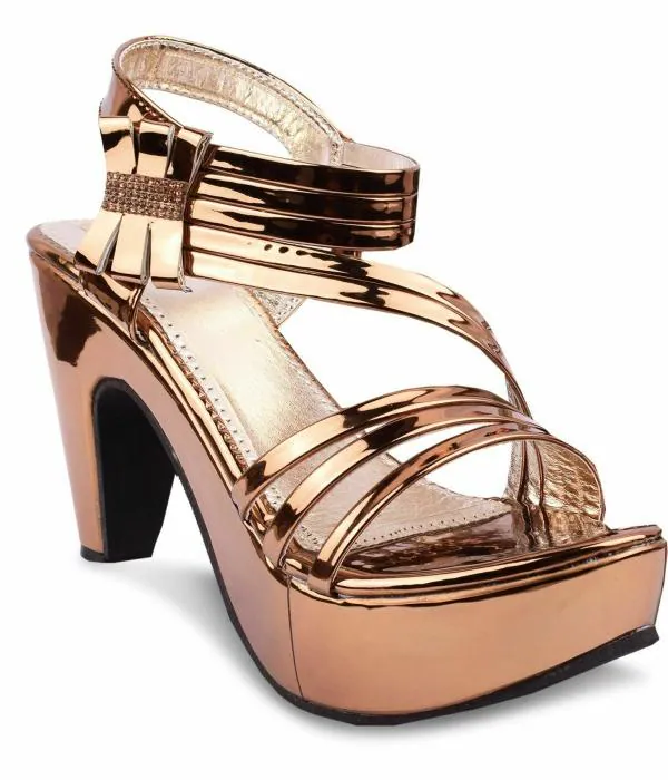 Denill Copper Heel Sandals for Women - JioMart