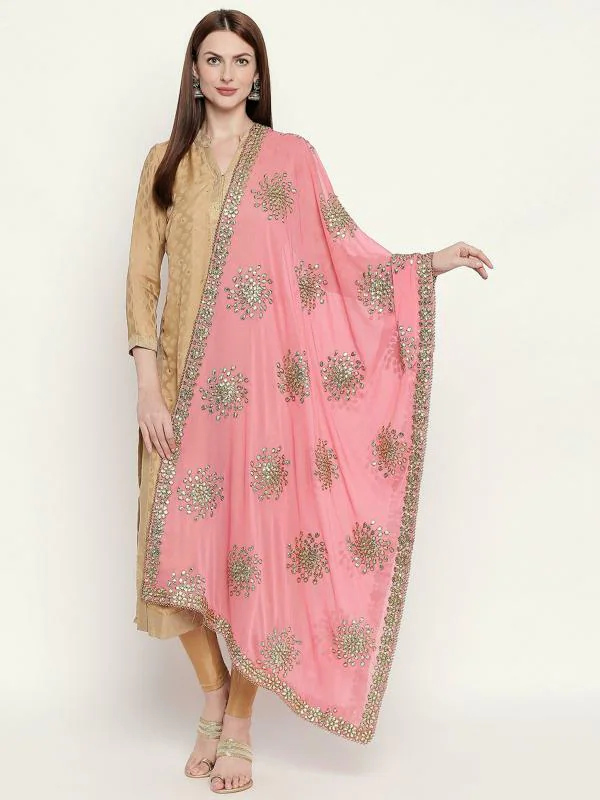 Dupatta Bazaar Women Multicolor Embroidered Chiffon Dupatta - JioMart