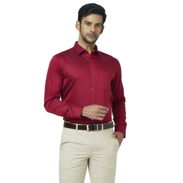Park Avenue Men Formal Dark Red Shirt - JioMart