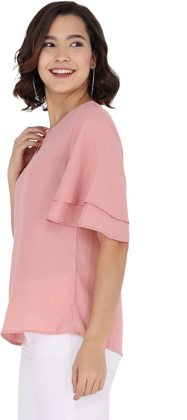 CULPI Women Pink Solid Cotton Silk Top - JioMart