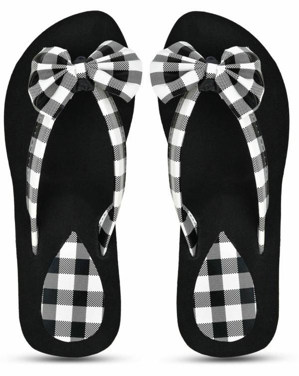 Drip Cross Black Women Flip Flops - UK 4 (Pack of 2) - JioMart