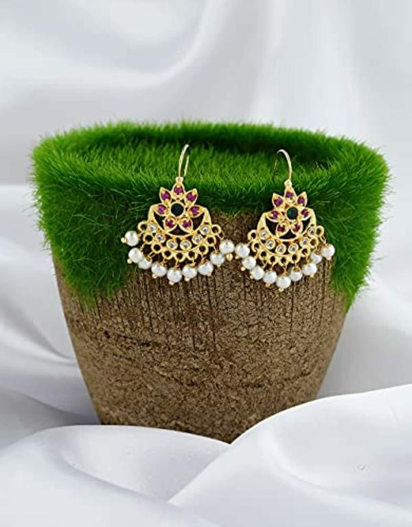 Anuradha Art Jewellery Gold Plated Bugadi Earrings - JioMart