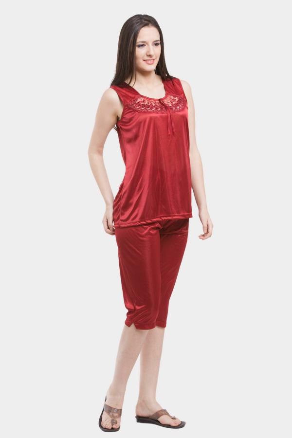 Fasense Women Satin Top & Capri Set - JioMart