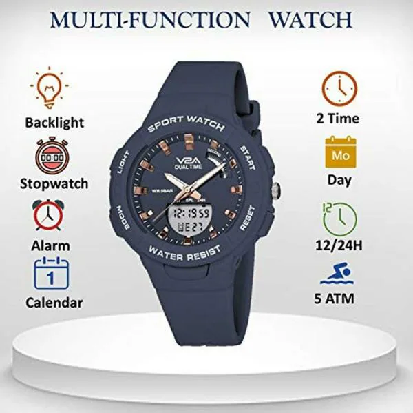 V2A Analog Digital Waterproof Fashion Sports Watch with Backlight Alarm ...