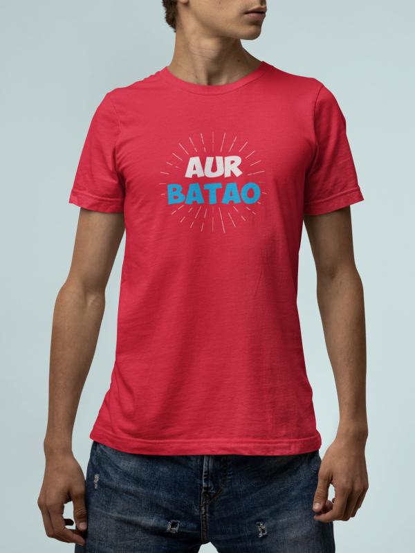Aur Batao Men Printed T-Shirt In Half Sleeves - JioMart