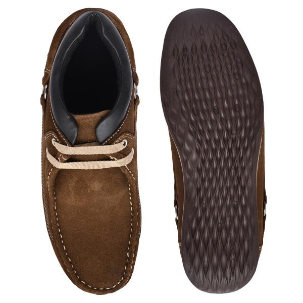 RECAN Men's Tan Suede-Leather Lace-Up Stylish Formal Shoes - JioMart