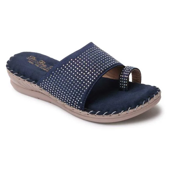 BIG BIRD Blue Shimmer Satin Doctor Slipper for Women - JioMart