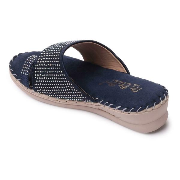 BIG BIRD Blue Shimmer Satin Doctor Slipper for Women - JioMart