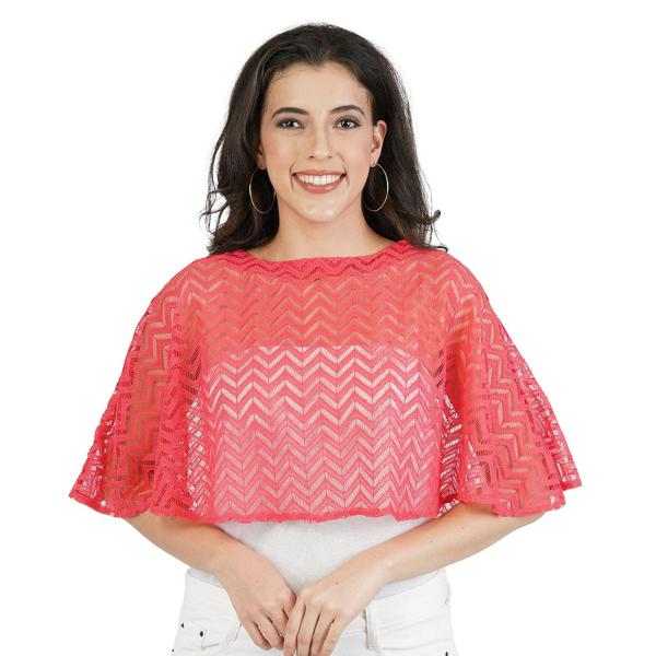 PepTrends Women Pink Cropped net Cape - M - JioMart
