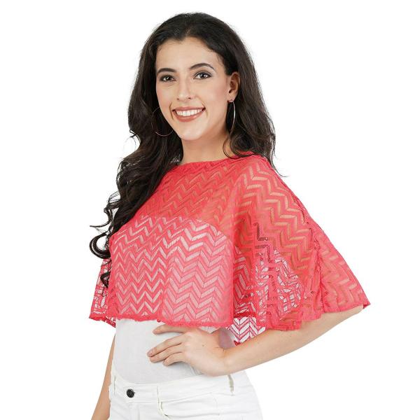 PepTrends Women Pink Cropped net Cape - M - JioMart