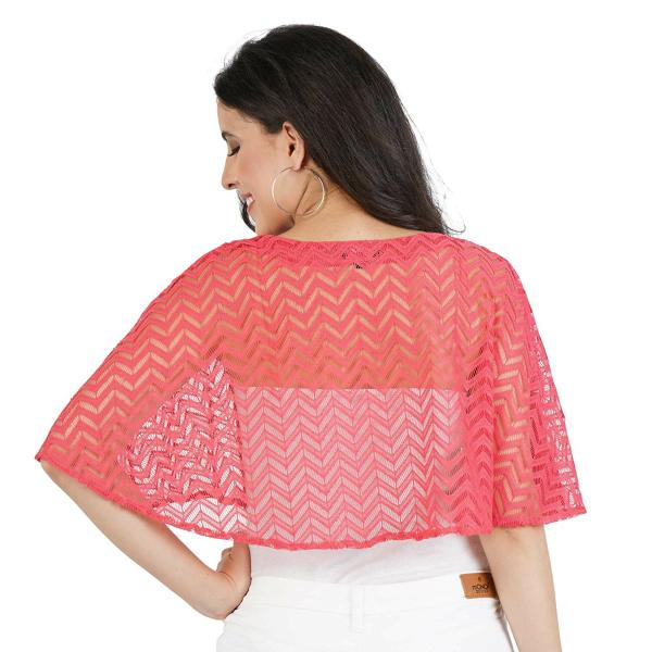 PepTrends Women Pink Cropped net Cape - M - JioMart