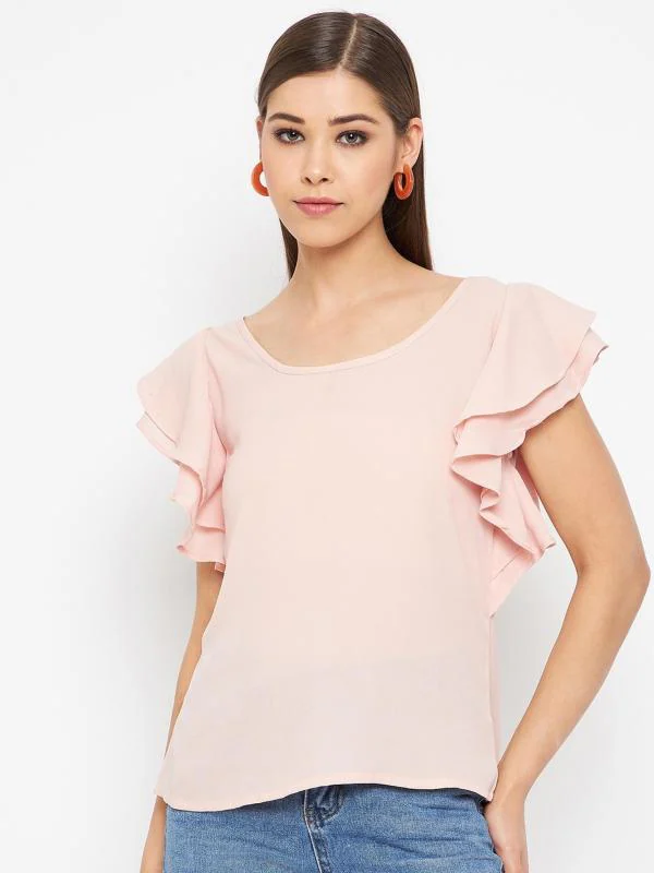 Purys Women Black Solid Polyester Top - JioMart