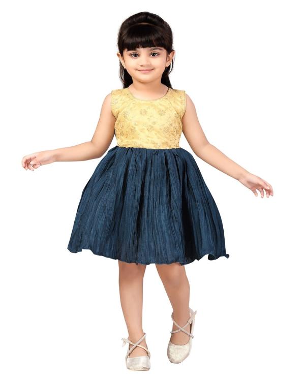 Aarika Girls Rama Color Embroidered Silk Frock - JioMart