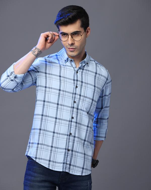 FOGA CLOTHING--Mens Twill Checked Casual Shirt - JioMart