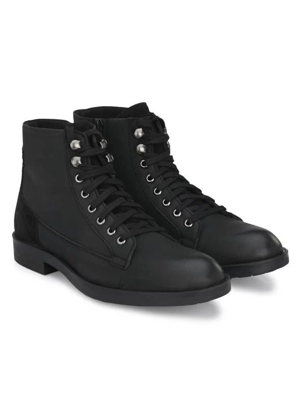 Delize Mens Black Derby Boots - JioMart